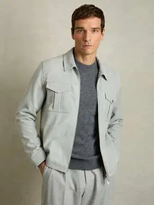 REISS Belle Suede Shirt Jacket