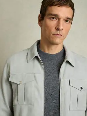 REISS Belle Suede Shirt Jacket