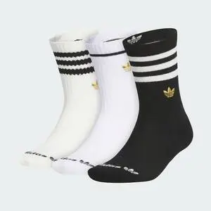 Adidas Originals Limited 3-pack Crew Socks - Off White / Gold Metallic / Black