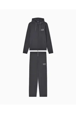 Emporio Armani Pure Cotton Tracksuit With Hood - Natural