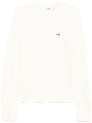B+AB Buttoned-hem Jumper - White