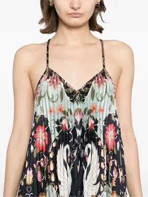 Farm Rio Pleated Sleeveless Dress