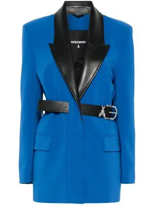Patrizia Pepe Contrasting-collar Blazer - Blue