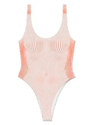 JEAN PAUL GAULTIER Pinstripe Body Morphing Swimsuit - Green