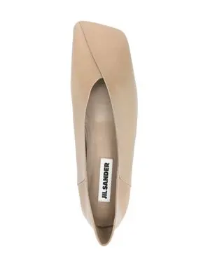 JIL SANDER Leather Ballet Flats - Neutrals