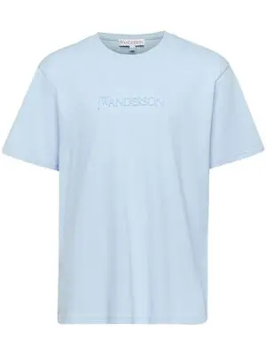 JW Anderson Logo-embroidered Cotton Shirt - Blue