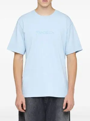 JW Anderson Logo-embroidered Cotton Shirt - Blue