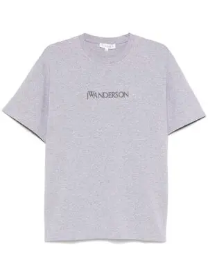 JW Anderson Flocked-logo T-shirt - Grey