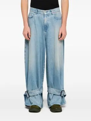 JW Anderson Buckled Cuff Wide Leg Jeans