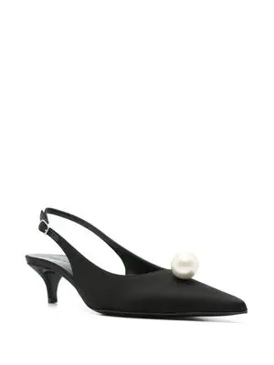 Magda Butrym 50mm Pearl-detail Satin Pumps