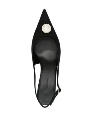 Magda Butrym 50mm Pearl-detail Satin Pumps