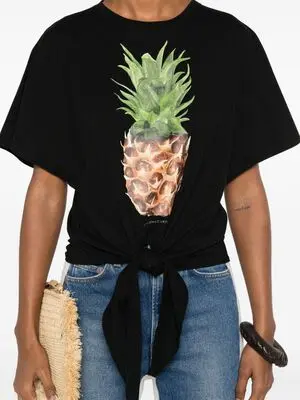 Stella McCartney Pineapple Graphic T-shirt - Black