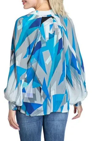 APNY Half Placket Top - Blue Multi
