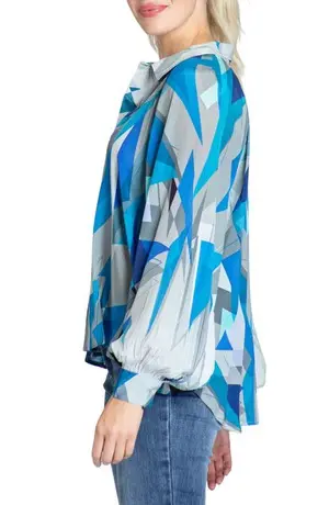 APNY Half Placket Top - Blue Multi
