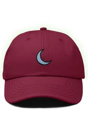 DALIX Moon Baseball Cap - Maroon