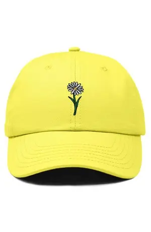 DALIX Dalix Daisy Embroidered Cap Yellow