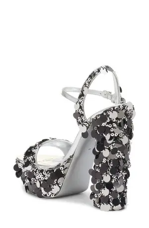 Dolce & Gabbana Sequin Platform Sandals - Argento