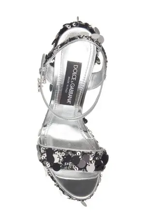 Dolce & Gabbana Sequin Platform Sandals - Argento