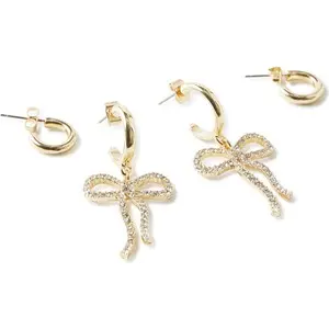 RUBI SHOES Rubi Shoes 2PK Earrings Gold Plated Diamante Bows