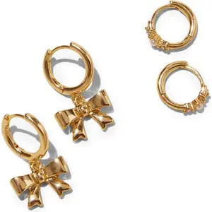 RUBI SHOES Rubi Shoes 2PK Earrings Up Gold Bows