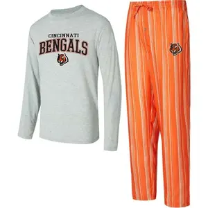CONCEPTS SPORT Cincinnati Bengals Petition Long Sleeve T-shirt & Pants Sleep Set - Orange