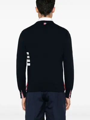 Thom Browne 4-bar Cotton Jumper - Blue