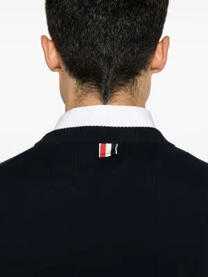 Thom Browne 4-bar Cotton Jumper - Blue