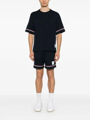 Thom Browne Rwb-stripe Cotton T-shirt - Blue