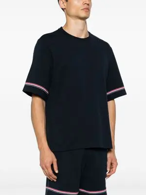 Thom Browne Rwb-stripe Cotton T-shirt - Blue