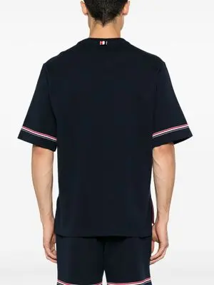 Thom Browne Rwb-stripe Cotton T-shirt - Blue