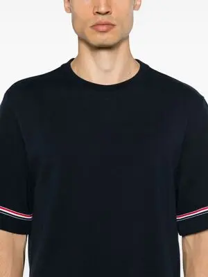 Thom Browne Rwb-stripe Cotton T-shirt - Blue