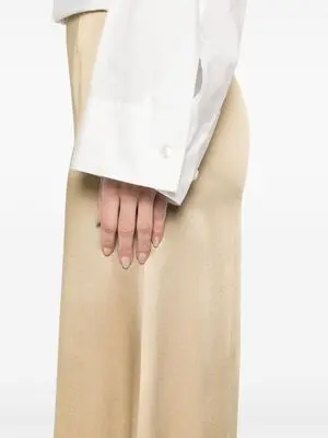FORTE_FORTE Satin Midi Skirt - Neutrals