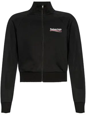 Balenciaga Logo-embroidered Cropped Sweatshirt