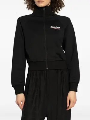 Balenciaga Logo-embroidered Cropped Sweatshirt