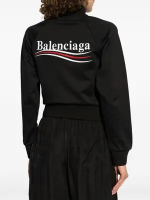 Balenciaga Logo-embroidered Cropped Sweatshirt