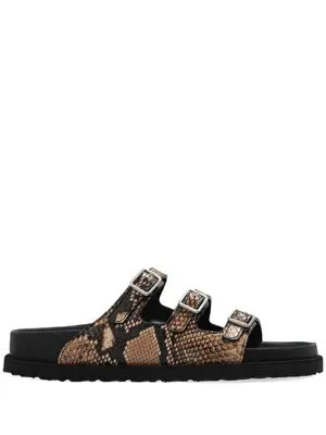 BIRKENSTOCK Florida Buckled Slides - Neutrals