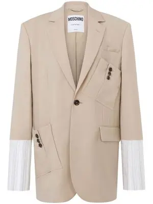 Moschino Virgin Wool Blazer - Neutrals