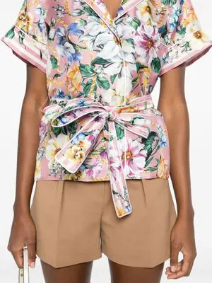 Dolce & Gabbana Floral-print Silk Shirt - Pink