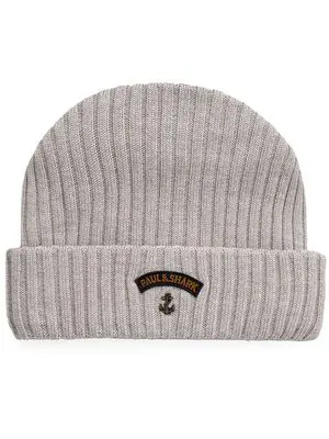 Paul & Shark Logo-appliqué Beanie - Grey