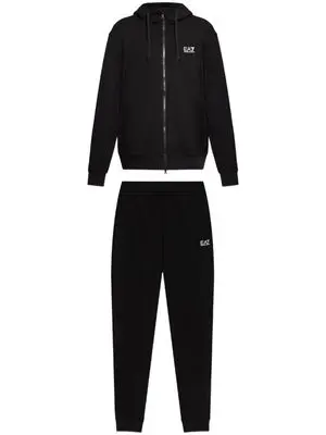 EA7 Cotton Track Pants - Black