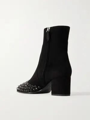 Alaïa Crystal-embellished Suede Ankle Boots