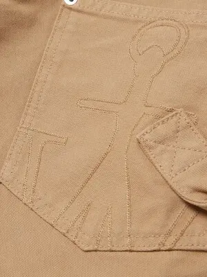 JW Anderson Twisted Embroidered Cotton-canvas Pants