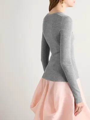 Khaite Tania Ribbed Wool-blend Top