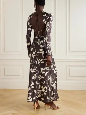 Faithfull The Brand Faroe Printed Satin Maxi Dress