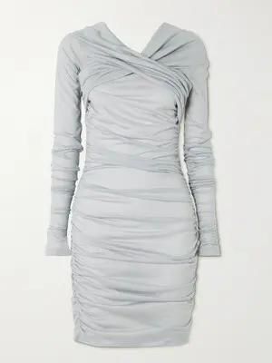 Dolce & Gabbana Draped Wool-jersey Mini Dress