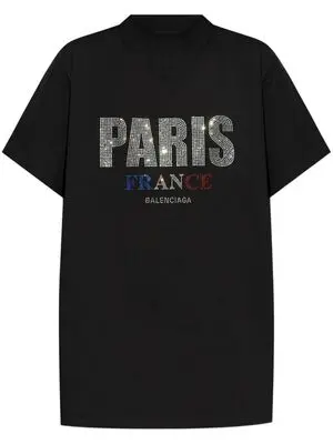 Balenciaga Logo-studded T-shirt - Black