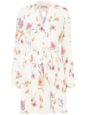 TWINSET Floral-print Mini Dress - White