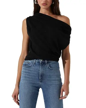 Astr The Label Dezina One-shoulder Sweater