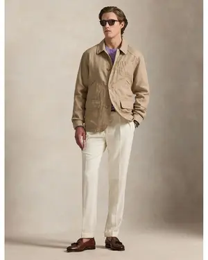 Polo Ralph Lauren Linen Herringbone Utility Jacket - Natural Herringbone