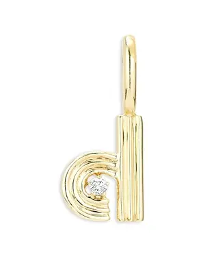 Adina Reyter Adina Reyter 9k Yellow Gold Diamond Groovy Initial Charm Pendant D